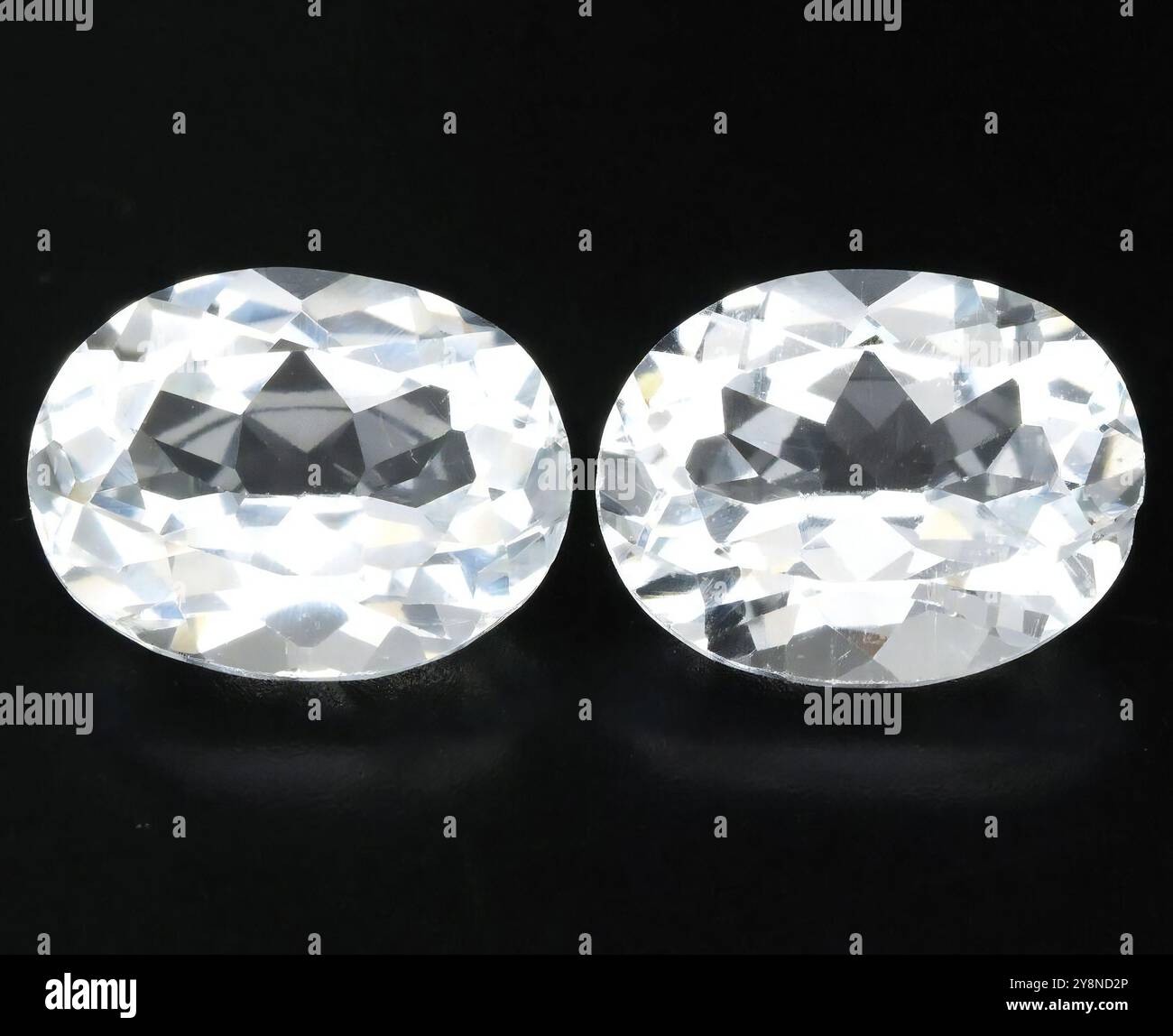 Stunning Pair of Brilliantly Cut Clear Natural Gemstones Displaying ...