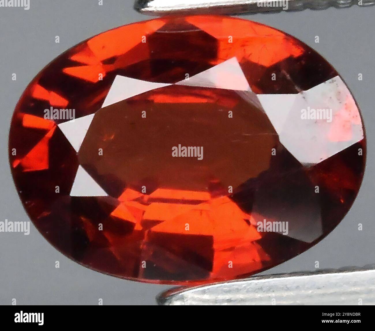 Radiant Red Garnet Gemstone Displaying Exquisite Cut and Clarity Stock ...