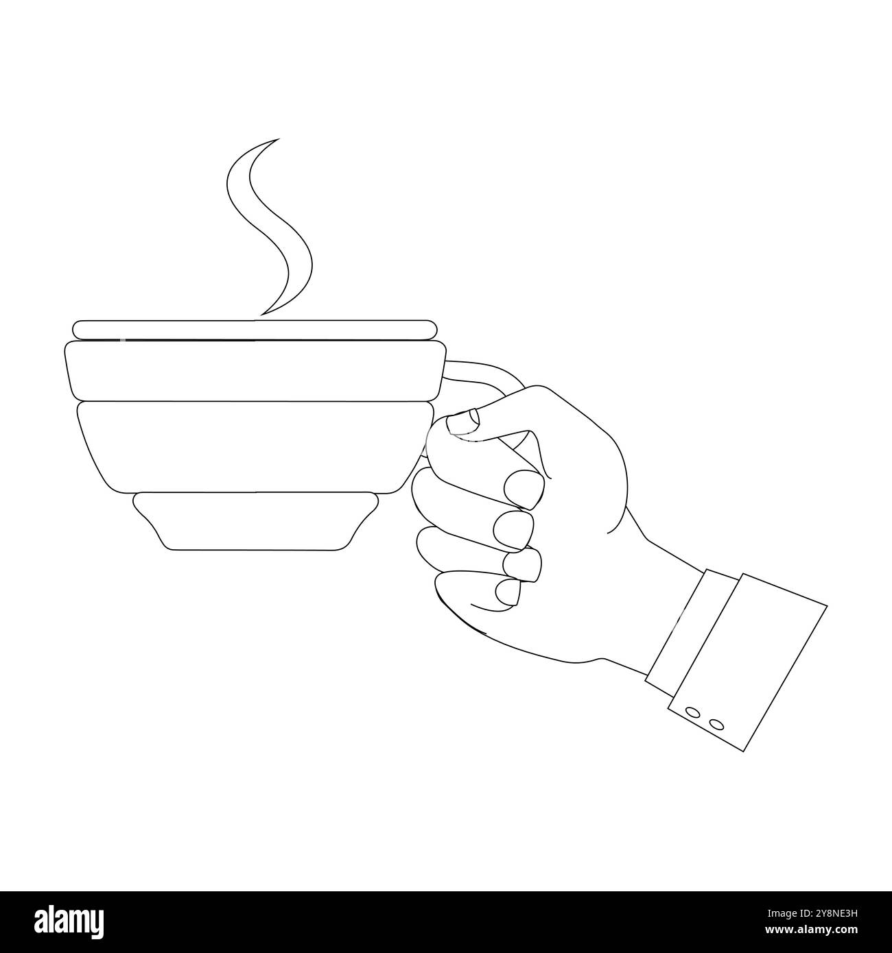 Line Art Of Hand Holding Plastic Cup Of Coffee Drink Coffee Cup In Hand Minimalist Line