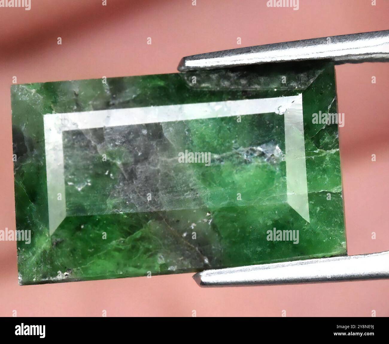 Majestic Natural Green Gemstone with Intricate Textures and Glossy ...