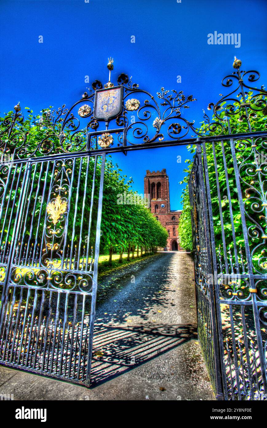 Village of Eccleston, England. Artistic view of St Mary’s Church ...