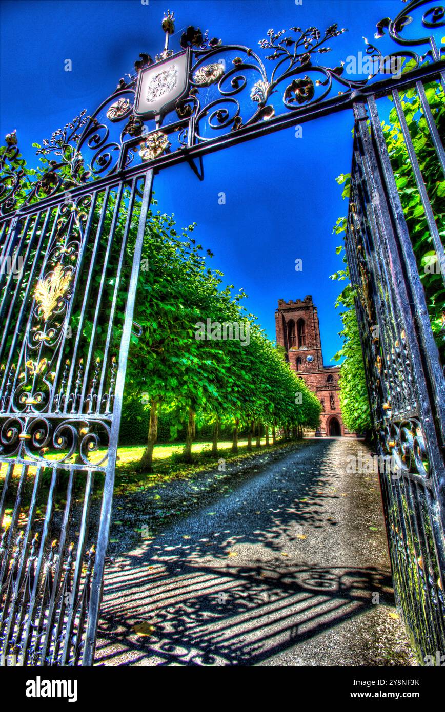 Village of Eccleston, England. Artistic view of St Mary’s Church ...