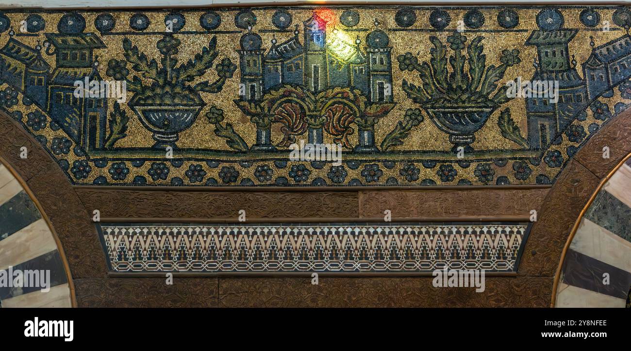 detail of mosaics, tomb of the Mamluk Sultan al-Zahuir Baybars ...