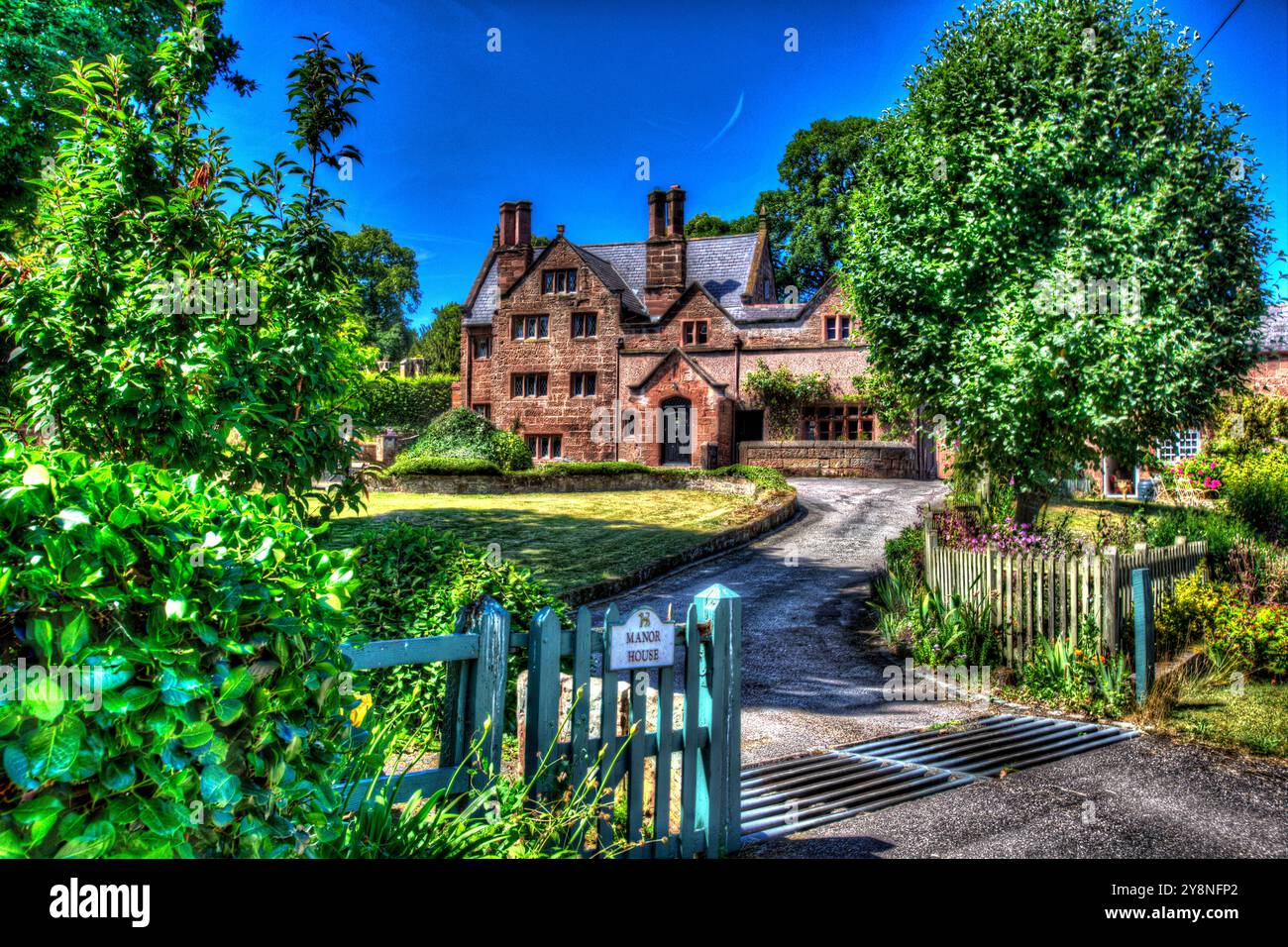 Village of Eccleston, England. Artistic view of the Cheshire village of ...