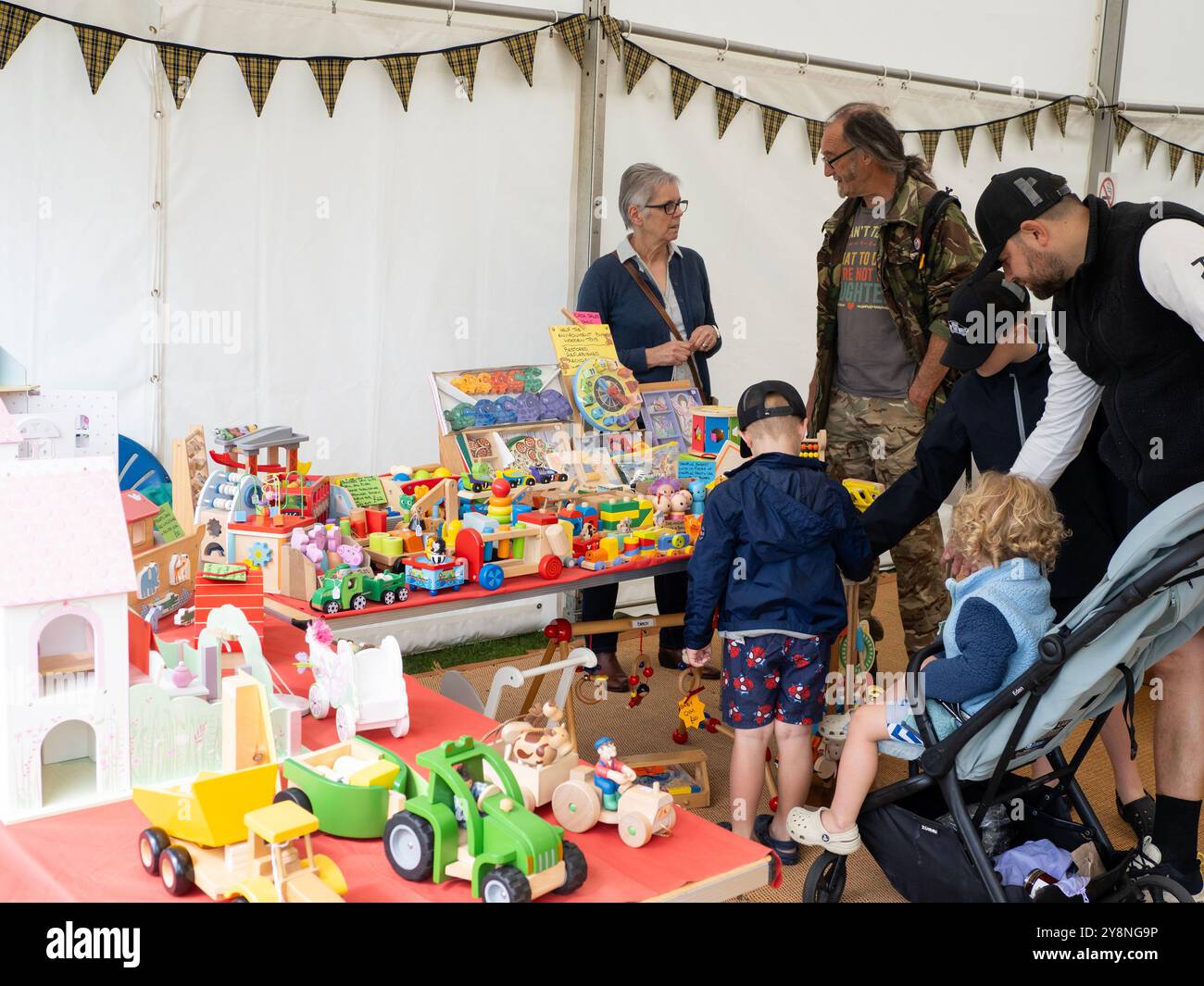 stall selling traditional wooden toys, UK Stock Photo - Alamy