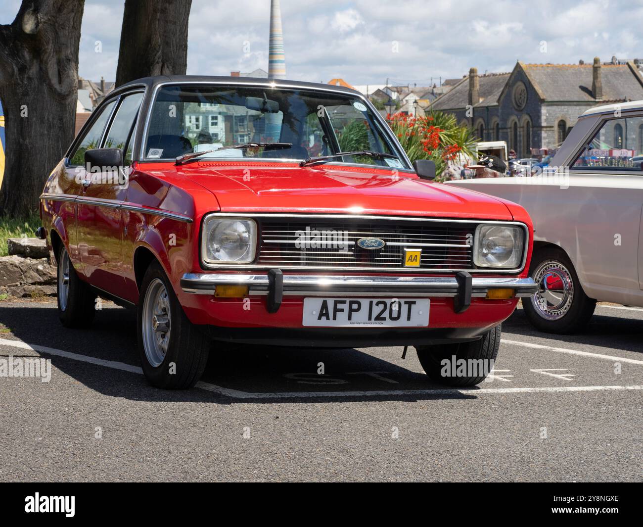 1970's red Ford Escort car Stock Photo - Alamy