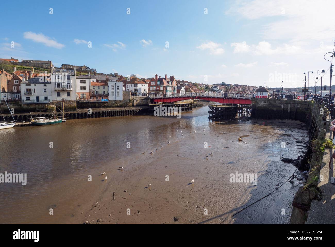 The Swing Bridge spanning the harbour in Whitby Stock Photo - Alamy