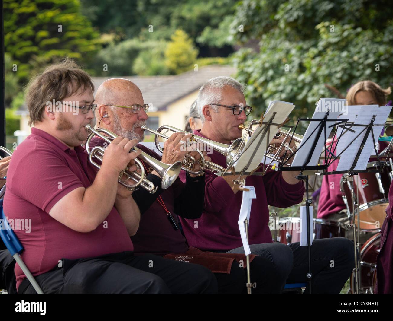 Brass band playing in bandstand hi-res stock photography and images - Alamy