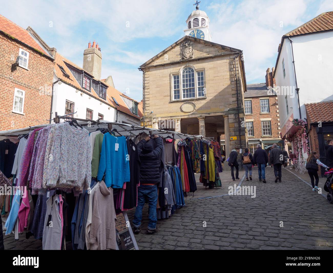 Whitby Market Square and Hall Stock Photo - Alamy