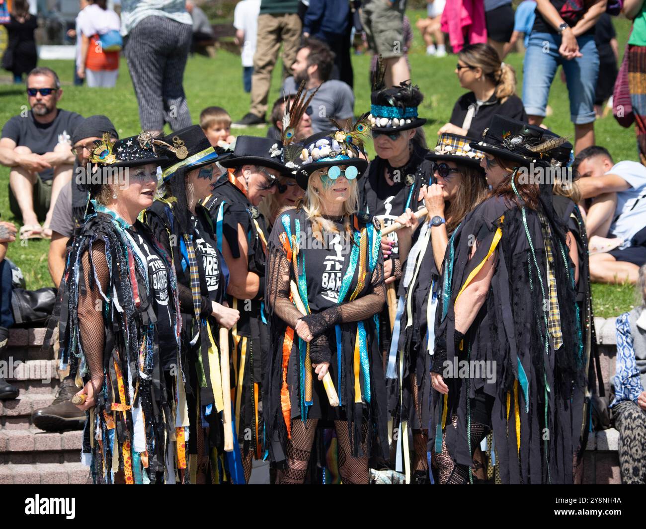 Border morris dancers, Bude, Cornwall, UK Stock Photo - Alamy