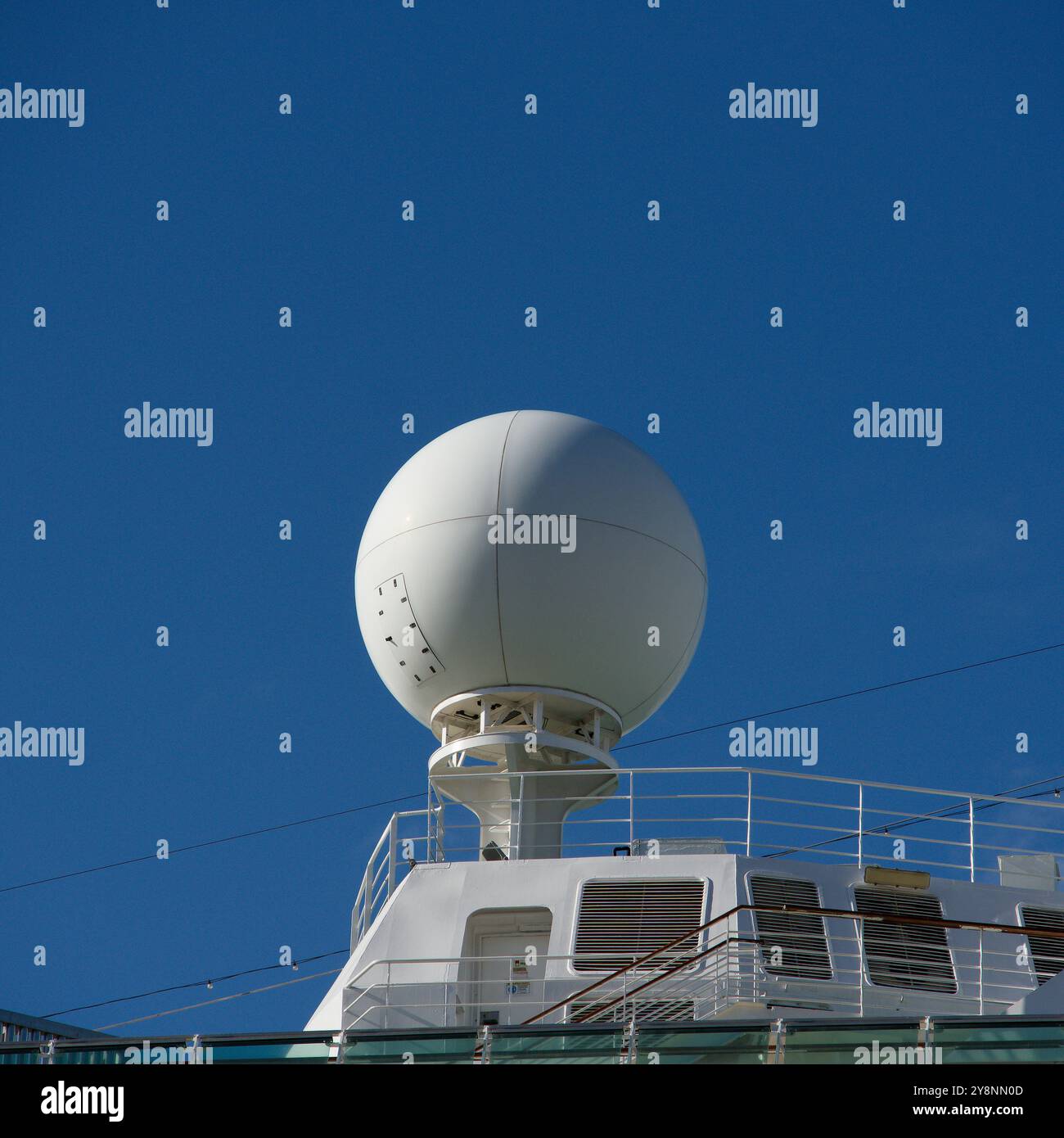 Large white navigation radar on a ship Stock Photo - Alamy