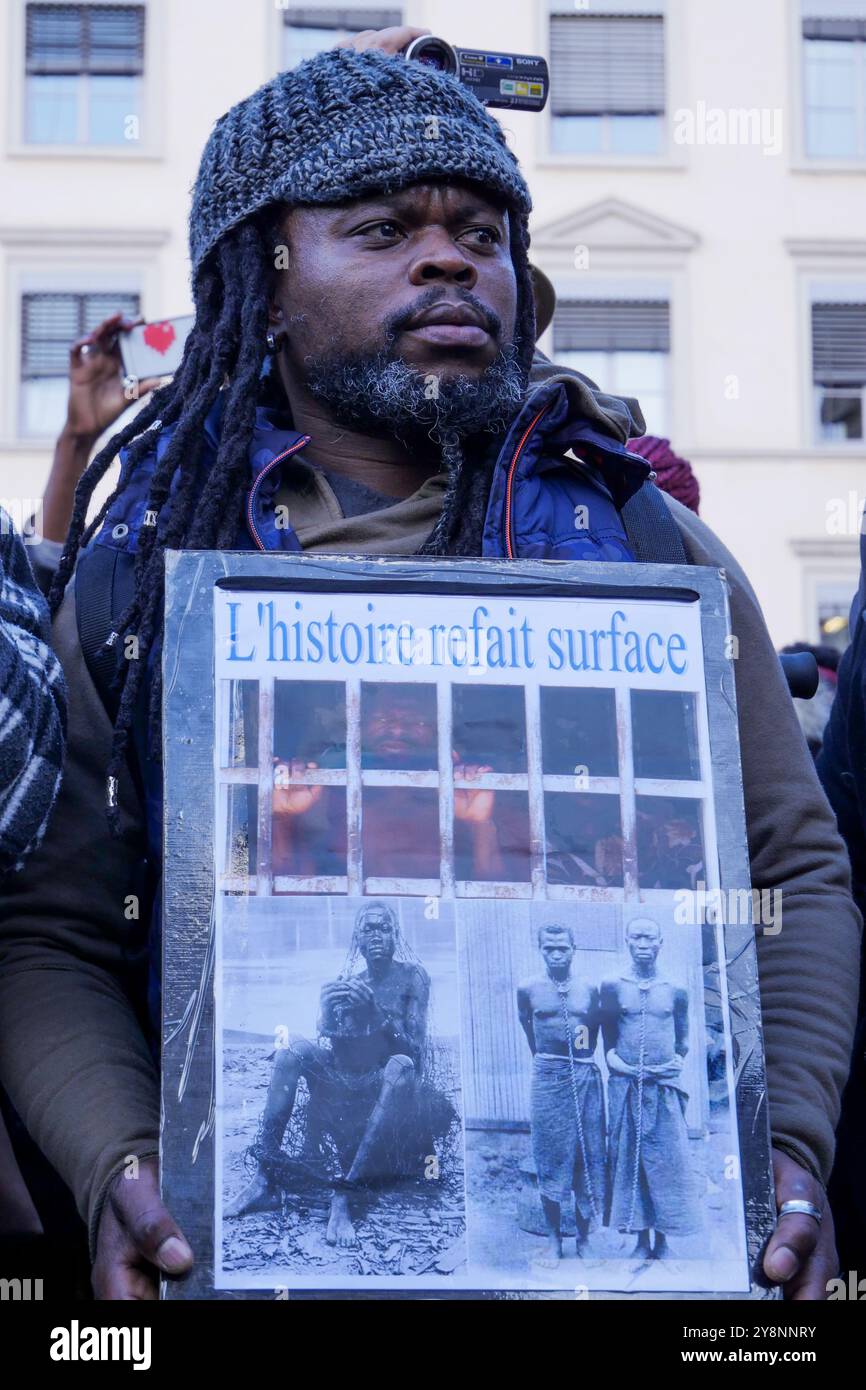 Young African protest for their rights, Lyon, France Stock Photo - Alamy