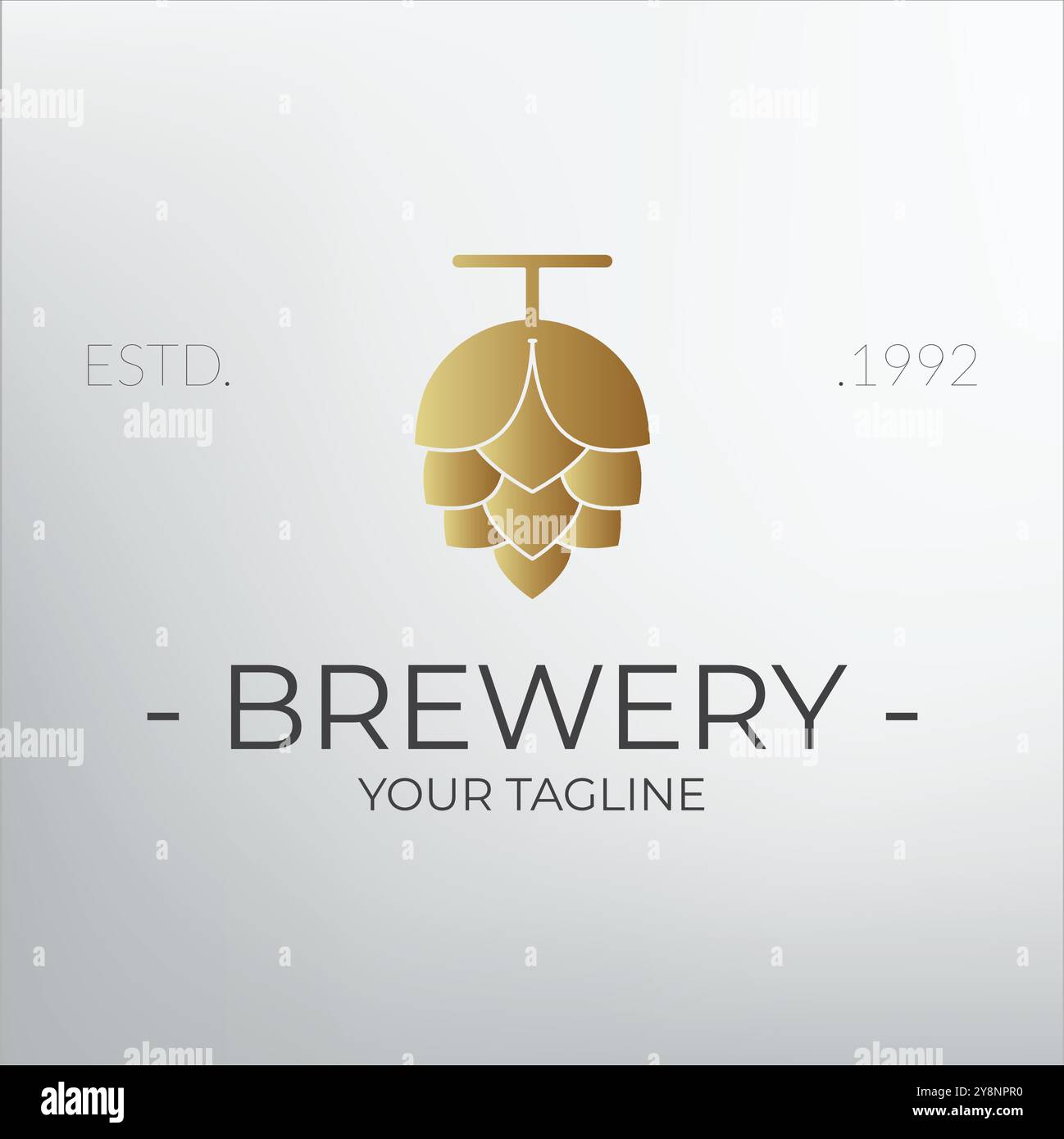 luxury gold brewery logo icon design vector template Stock Vector Image ...