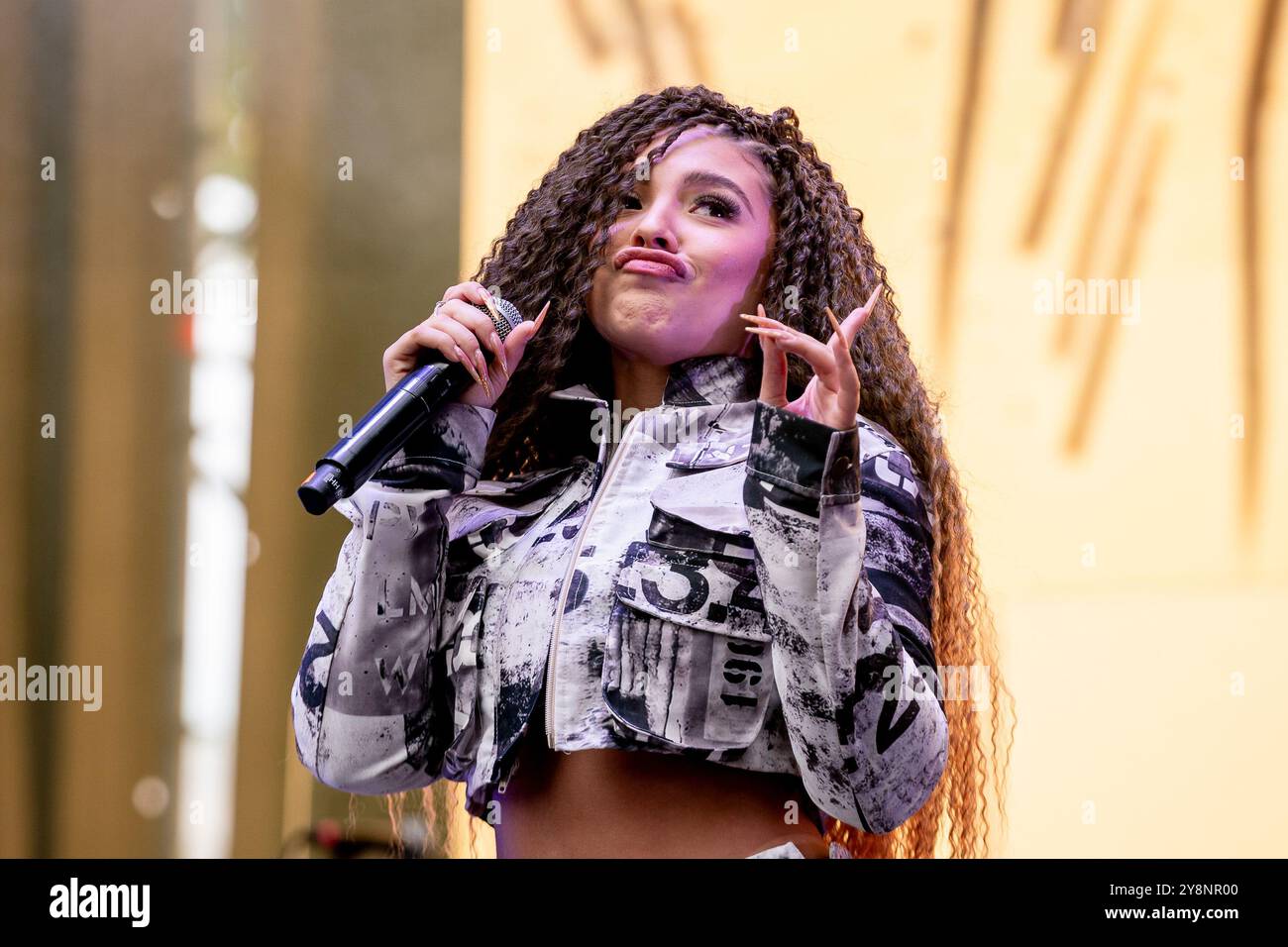 The singer Soley during a concert for the Día de la Hispanidad, at the ...