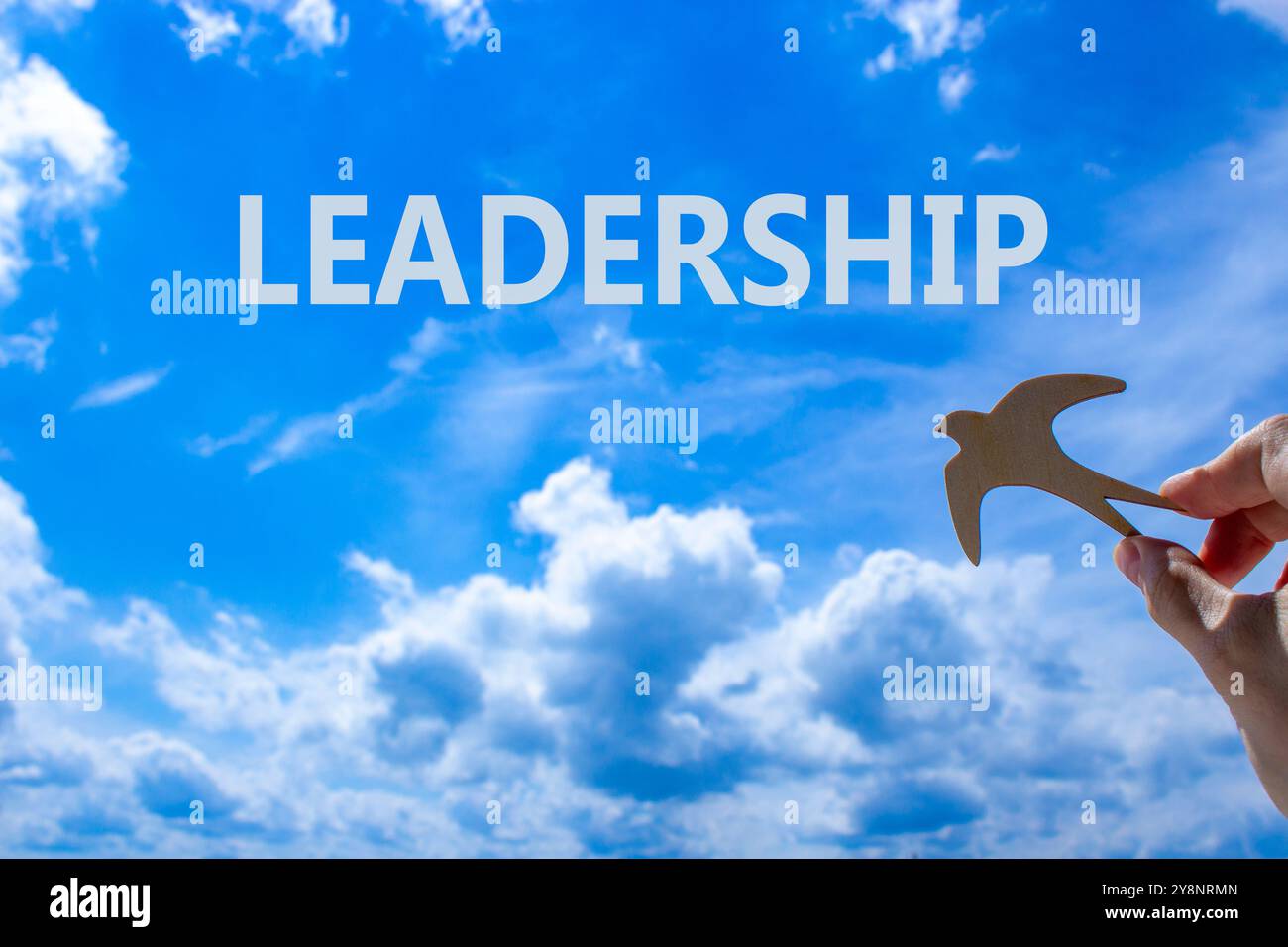 Leadership symbol. Concept word Leadership on beautiful blue sky ...