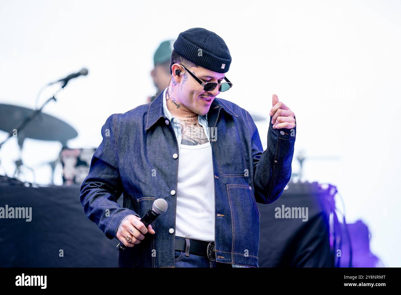 Singer Kapo during a concert for Columbus Day, at Puerta de Alcalá, on ...