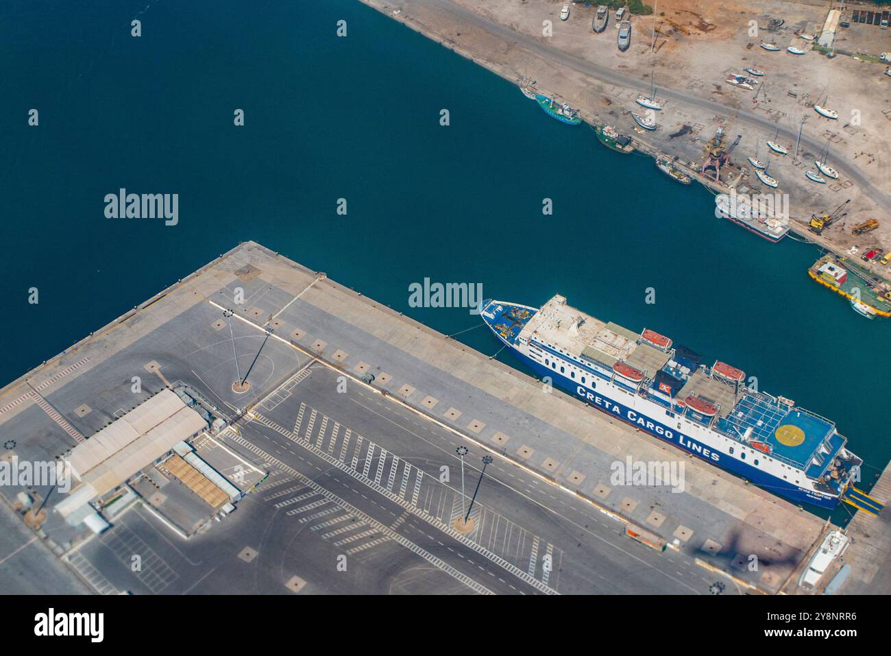 A Creta Cargo Lines ship moored at Heraklion Stock Photo - Alamy