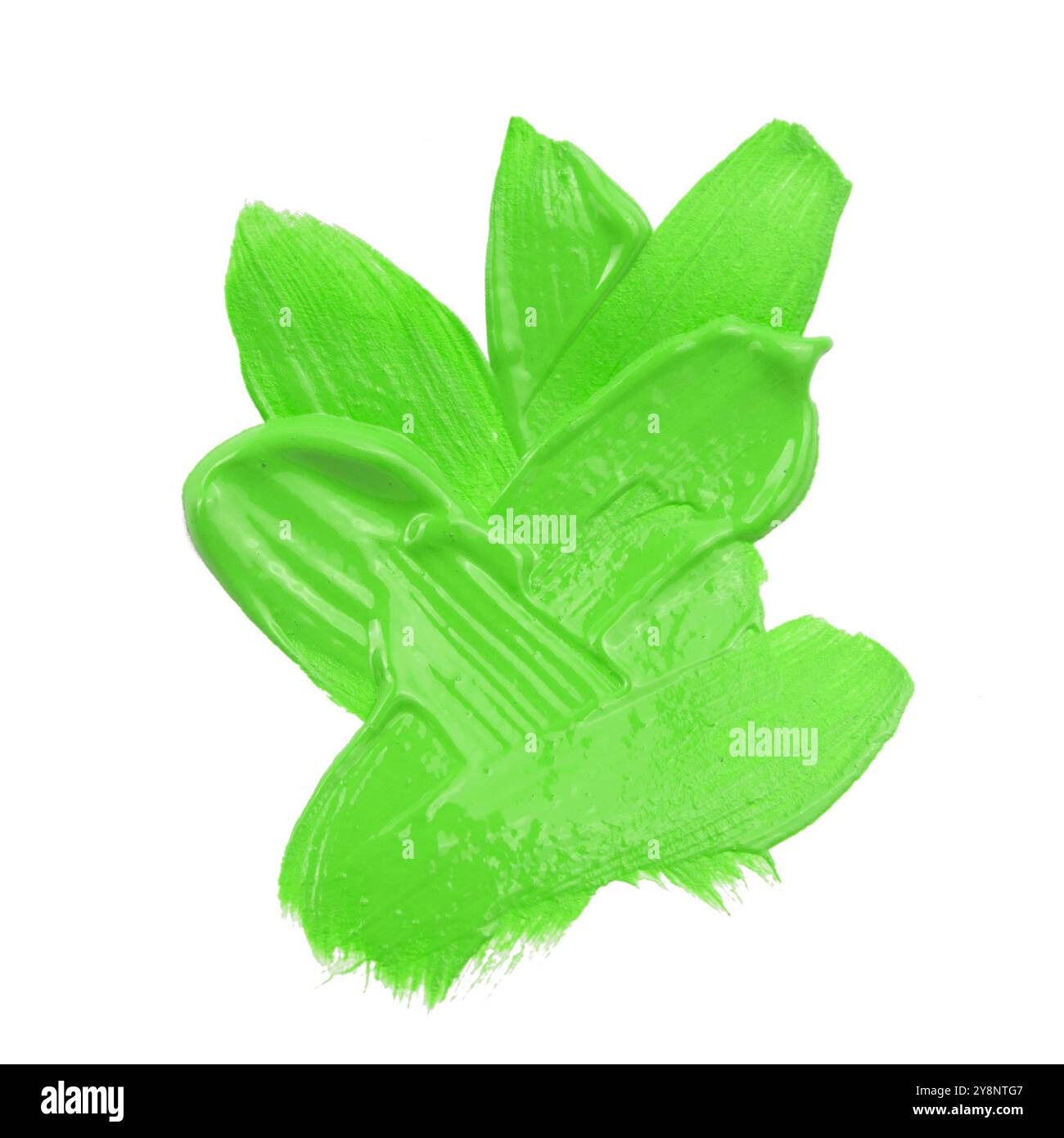Green smear paint or cream isolated on white background Stock Photo - Alamy