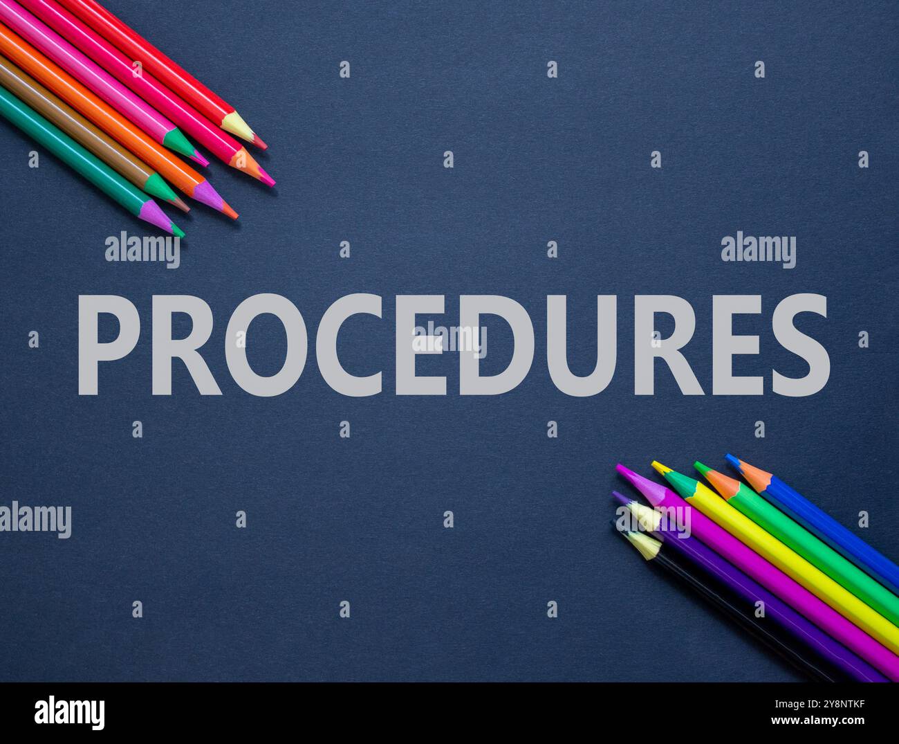 Procedures symbol. Concept word Procedures on beautiful black paper ...