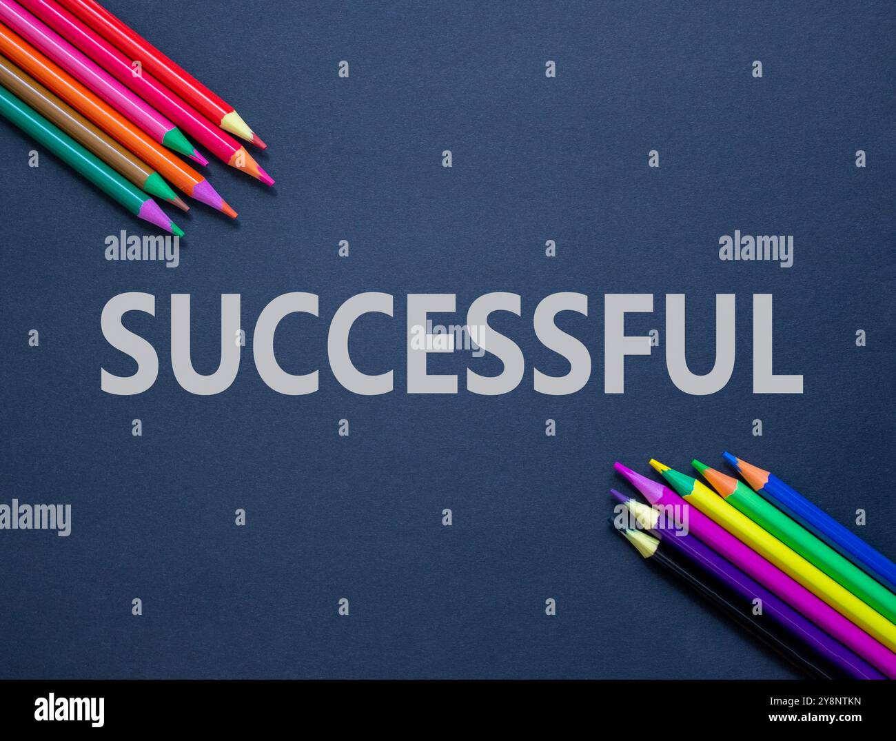 Successful symbol. Concept word Successful on beautiful black paper ...