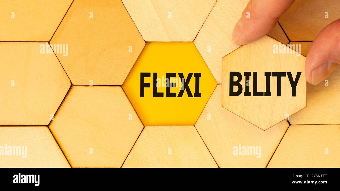 Flexibility symbol. Concept word Flexibility on beautiful wooden ...