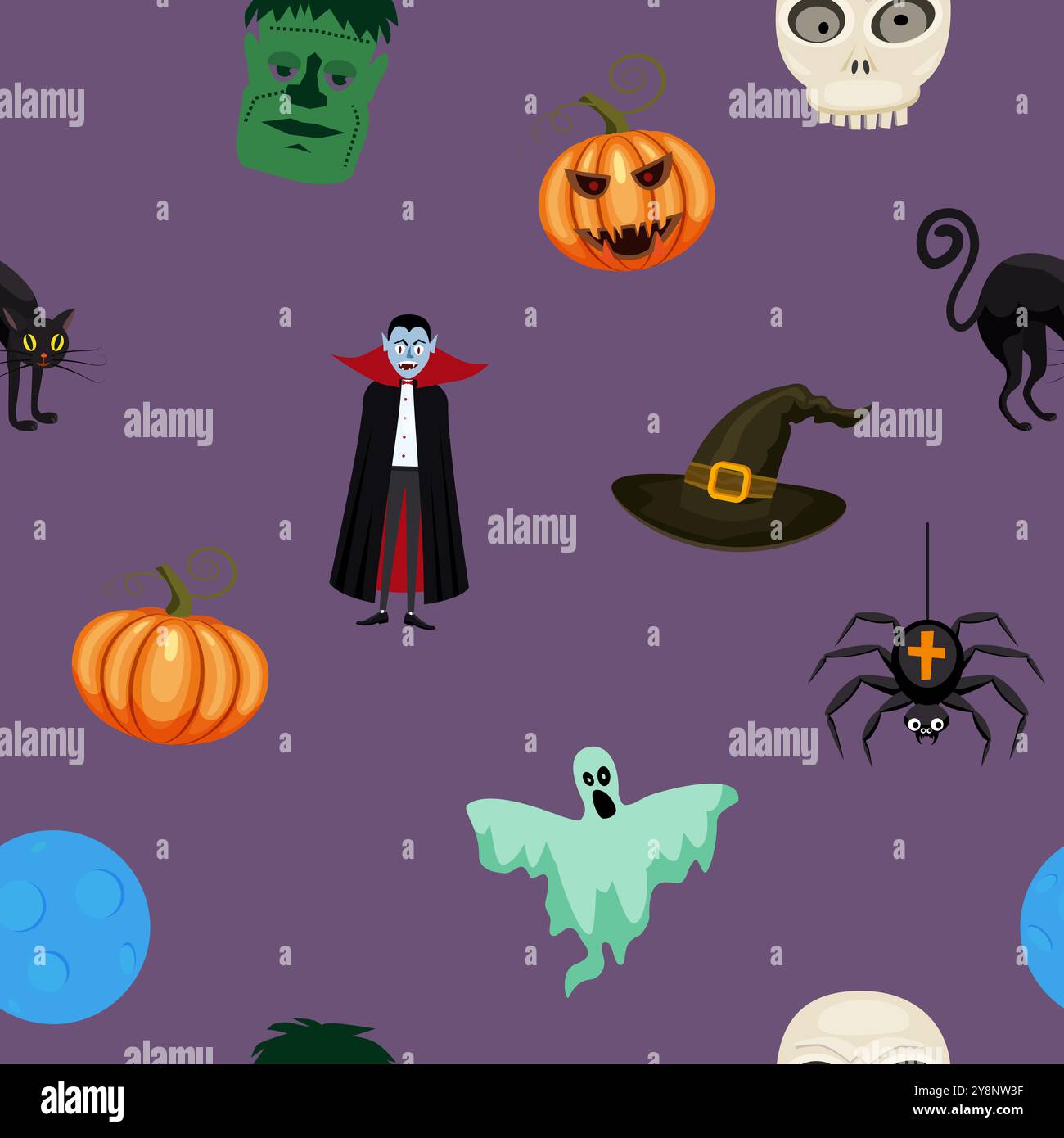 Halloween seamless pattern background vector illustration Stock Vector ...