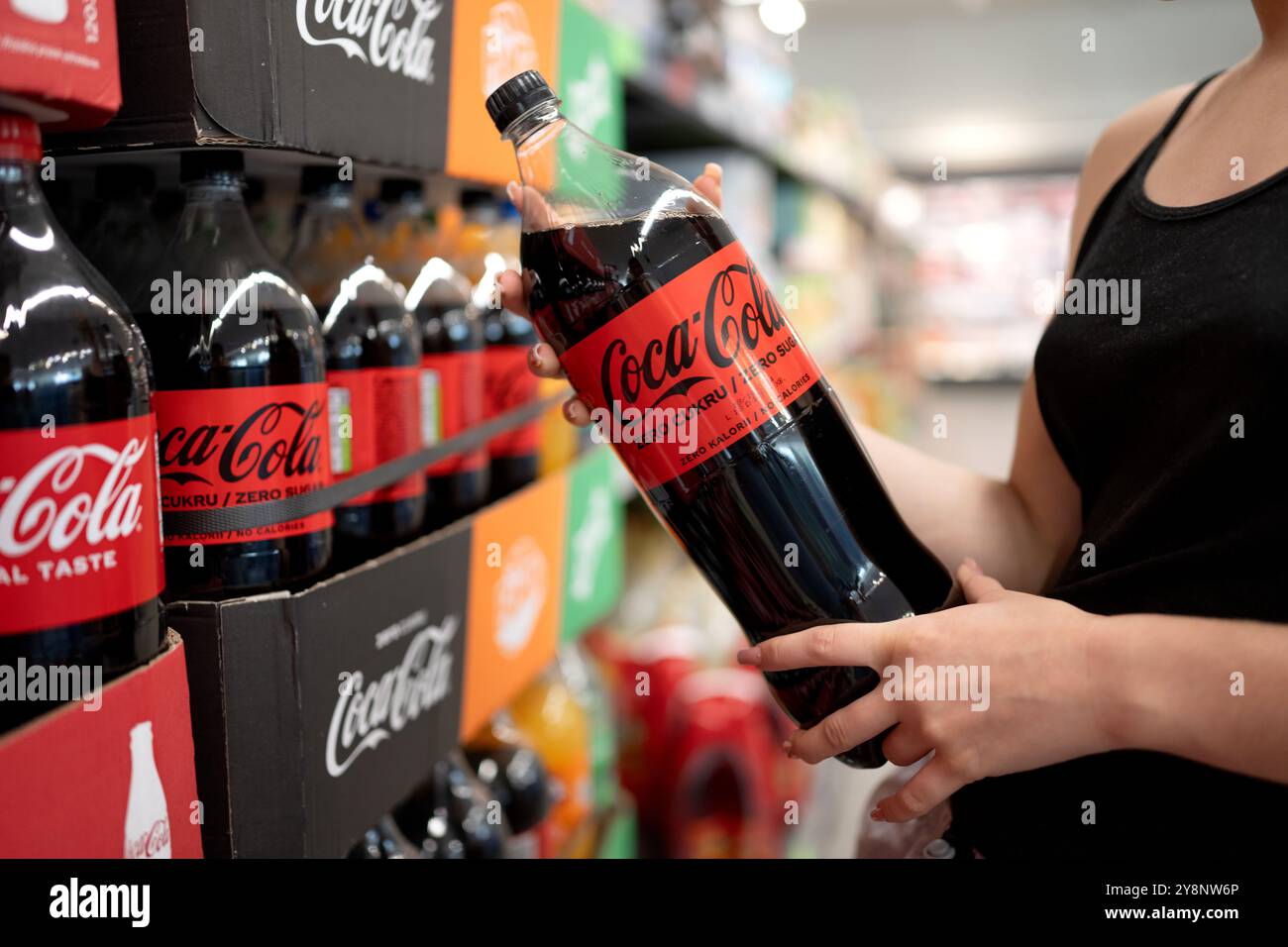 Poznan, Poland - 29 June 20224: Girl Holding Large Bottle Of Coca-Cola ...