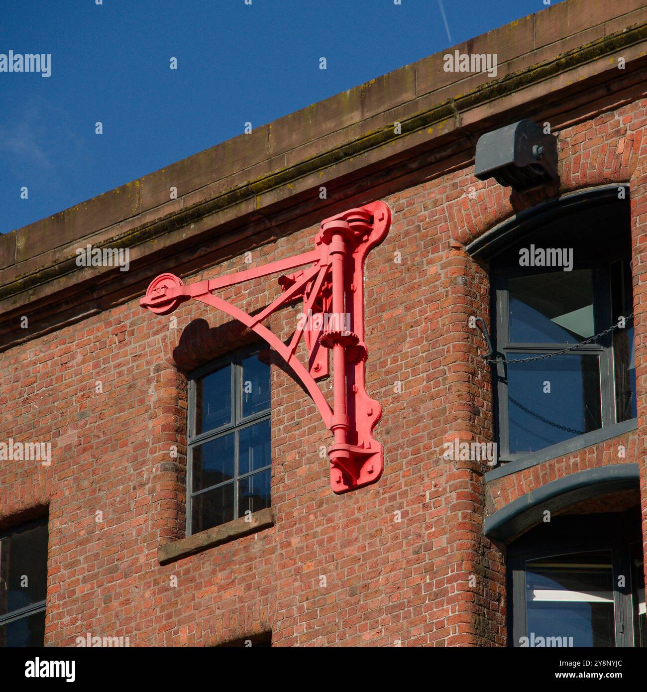 Old dock warehouse and gantry in Liverpool, UK Stock Photo - Alamy