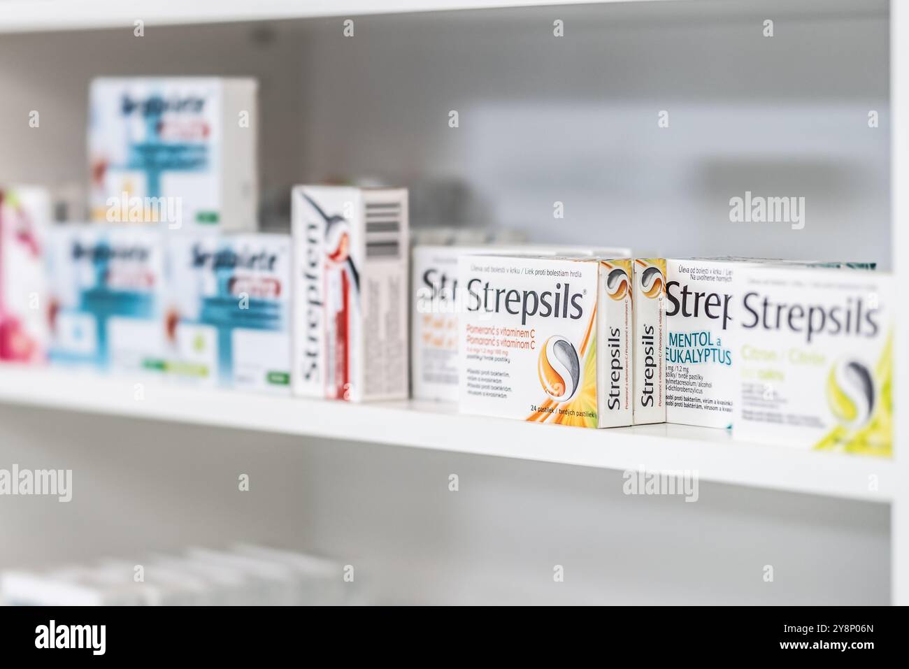 Cadca, Slovakia - October 06. 2024: Package of Strepsils, a brand of ...