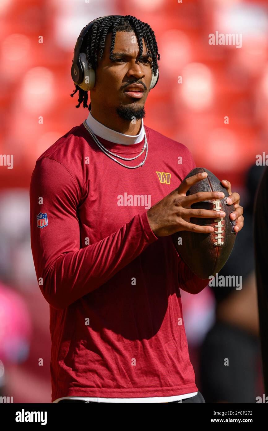 October 6th 2024: Washington Commanders quarterback Jayden Daniels (5 ...