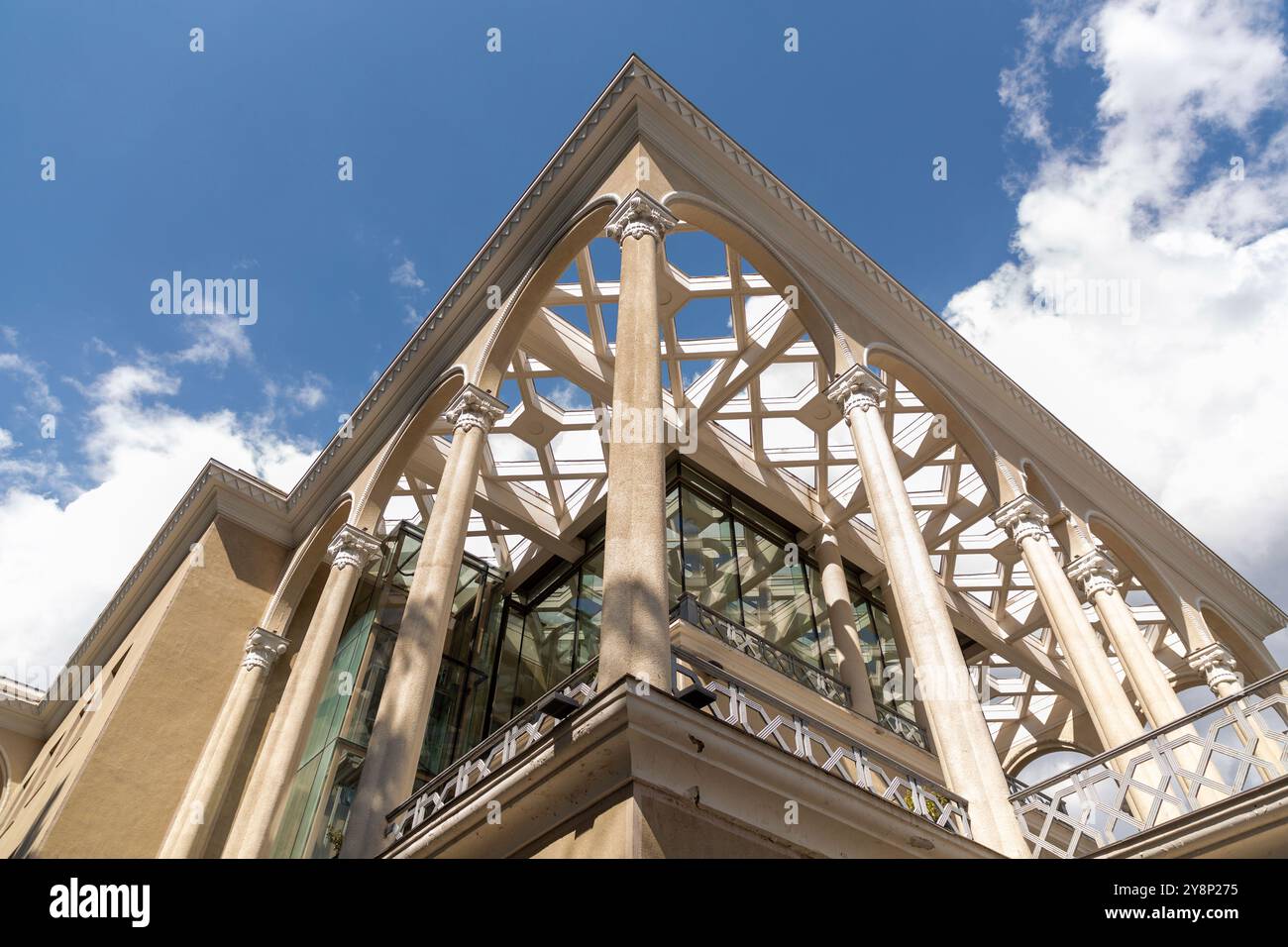Tbilisi, Georgia - 17 AUG, 2024: The three storey restaurant at the ...