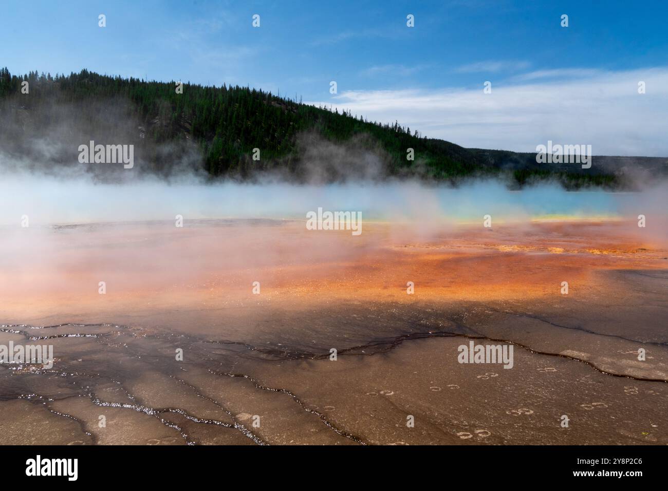 Yellowstone colors from the hot springs Stock Photo - Alamy