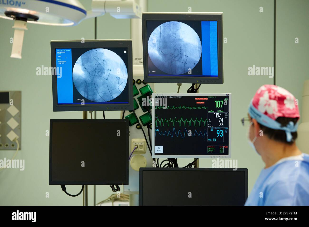 Operating room for placement of defibrillator. Intensive Care Unit ICU ...