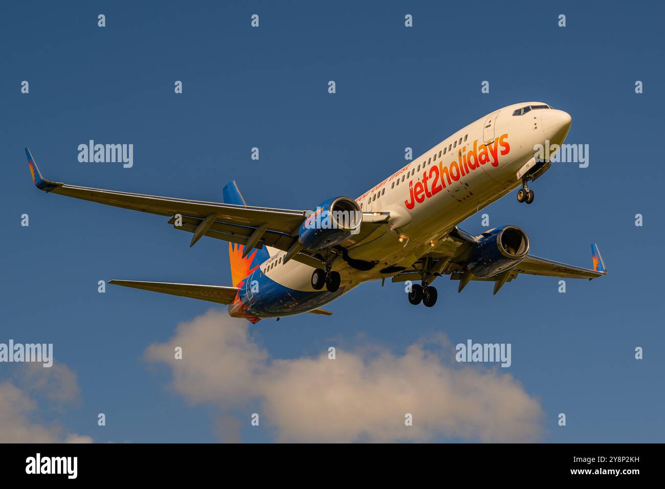 A Jet2 Holidays Boeing 737-800 on final approach to runway 15 ...
