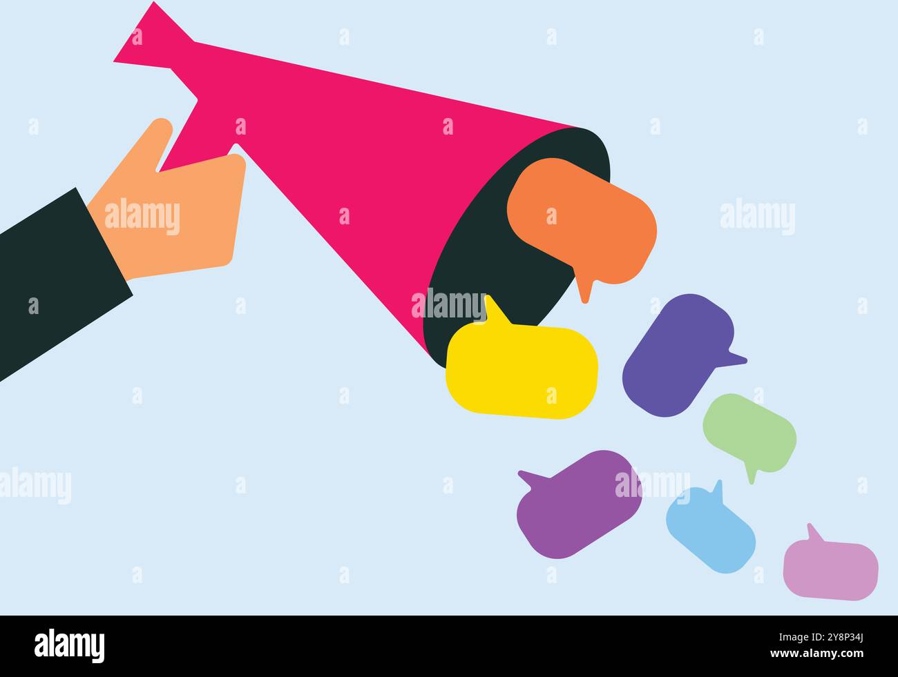 Megaphone chat messages advertise information communication ...