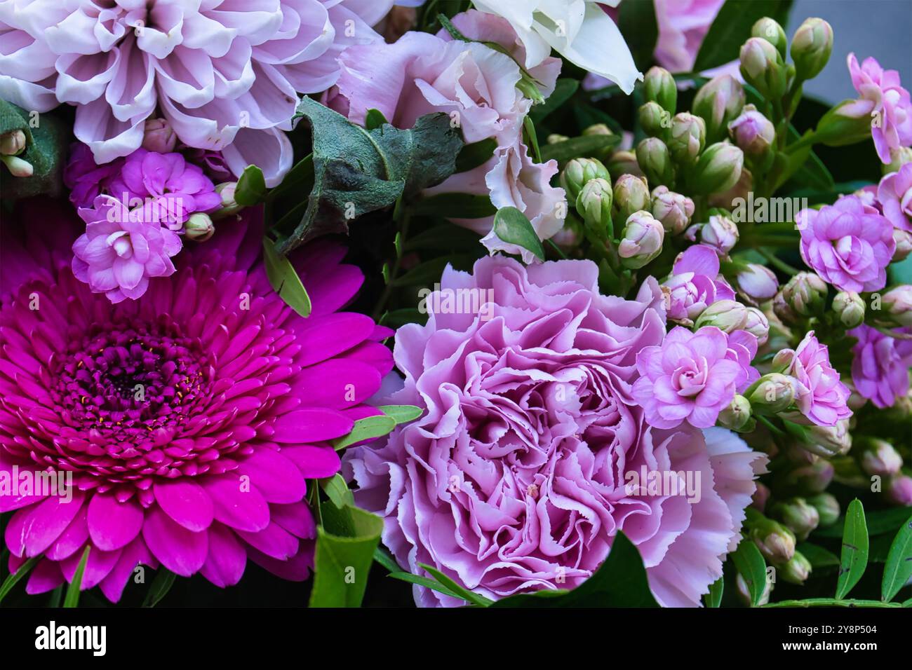 Colorful bouquet of flowers in different shades of pink. Germany Stock ...