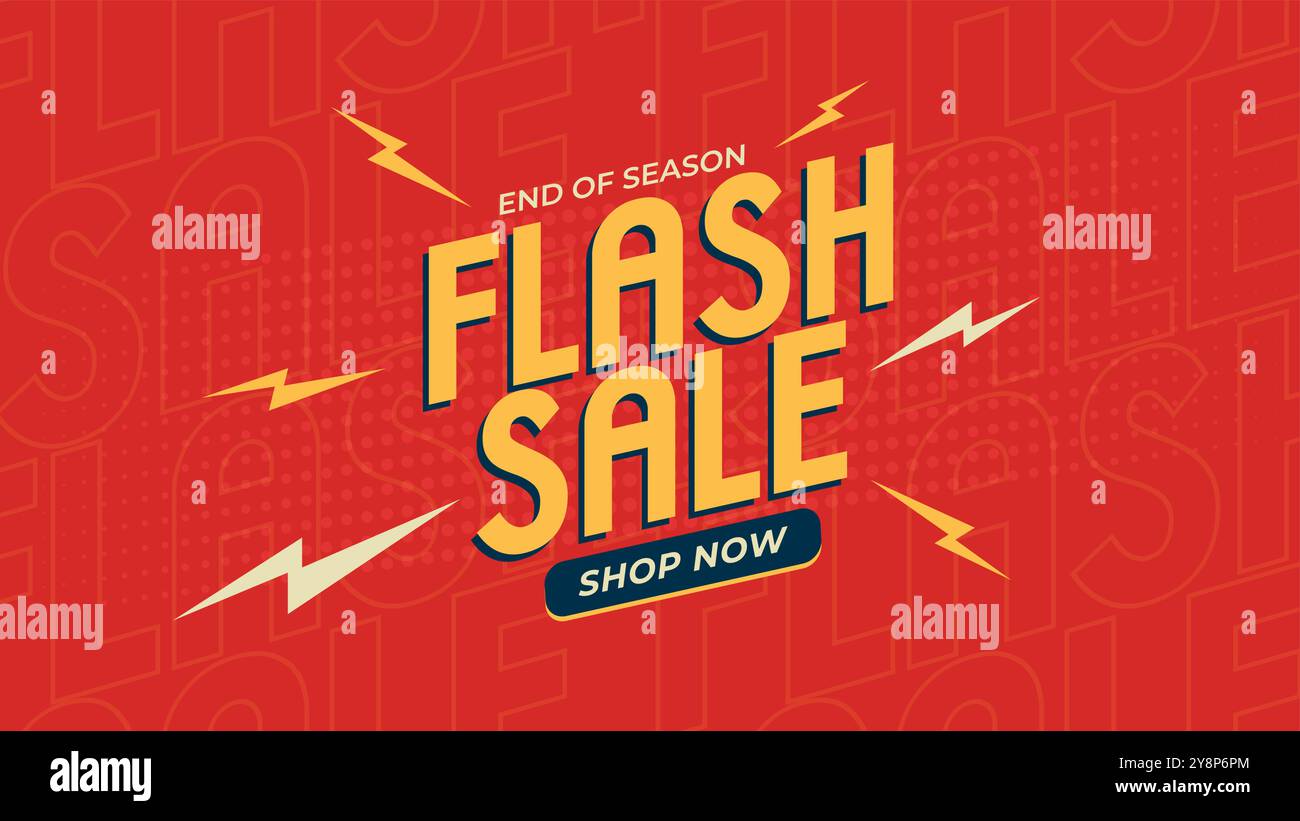 Flash Sale Shopping Poster or banner with Flash icon and 3D text on red ...