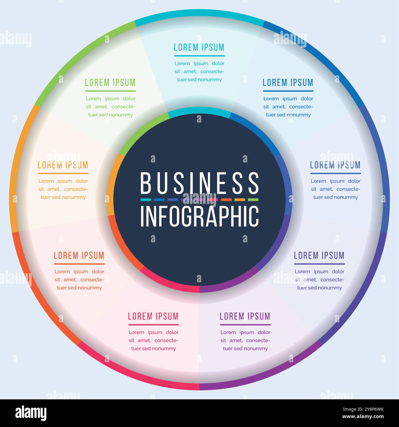 Circle Infographic design 9 steps, objects, elements or options information business circle ...