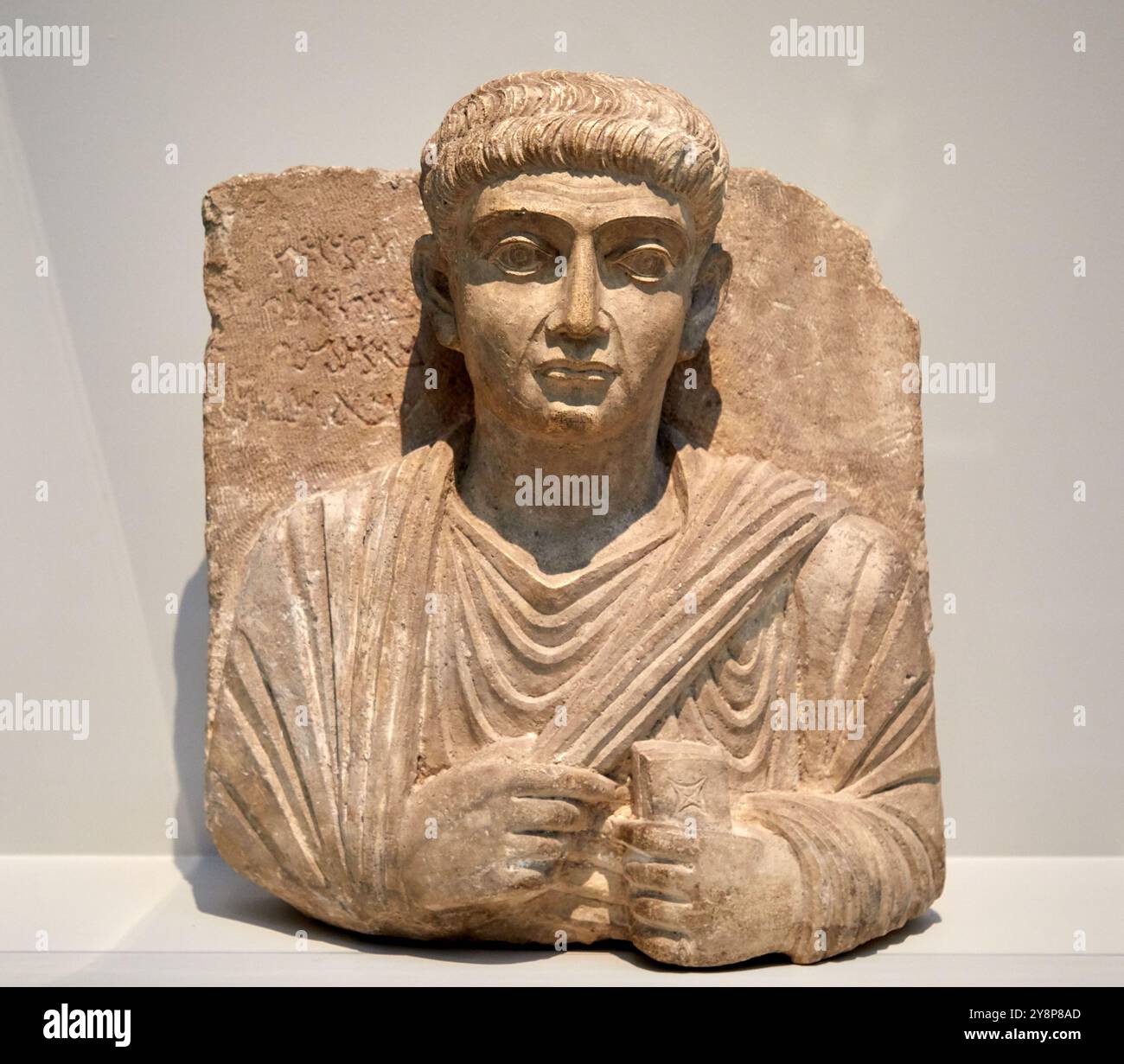 "Male Bust", First half of 2nd century AD. Limestone, Funeral Stele ...