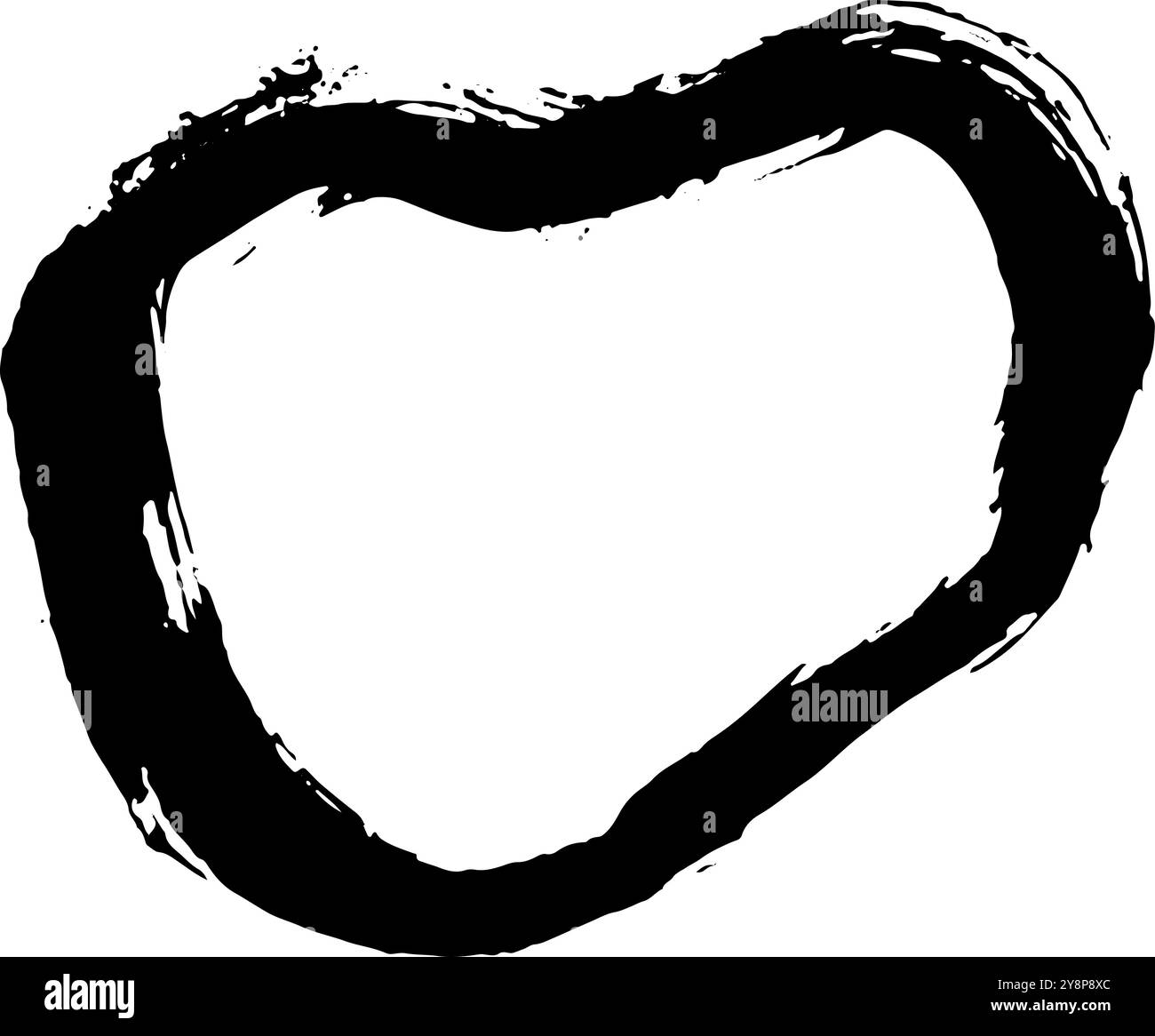 Ink Dry Brush Grunge Free Hand Oval Frame Stock Vector Image & Art - Alamy