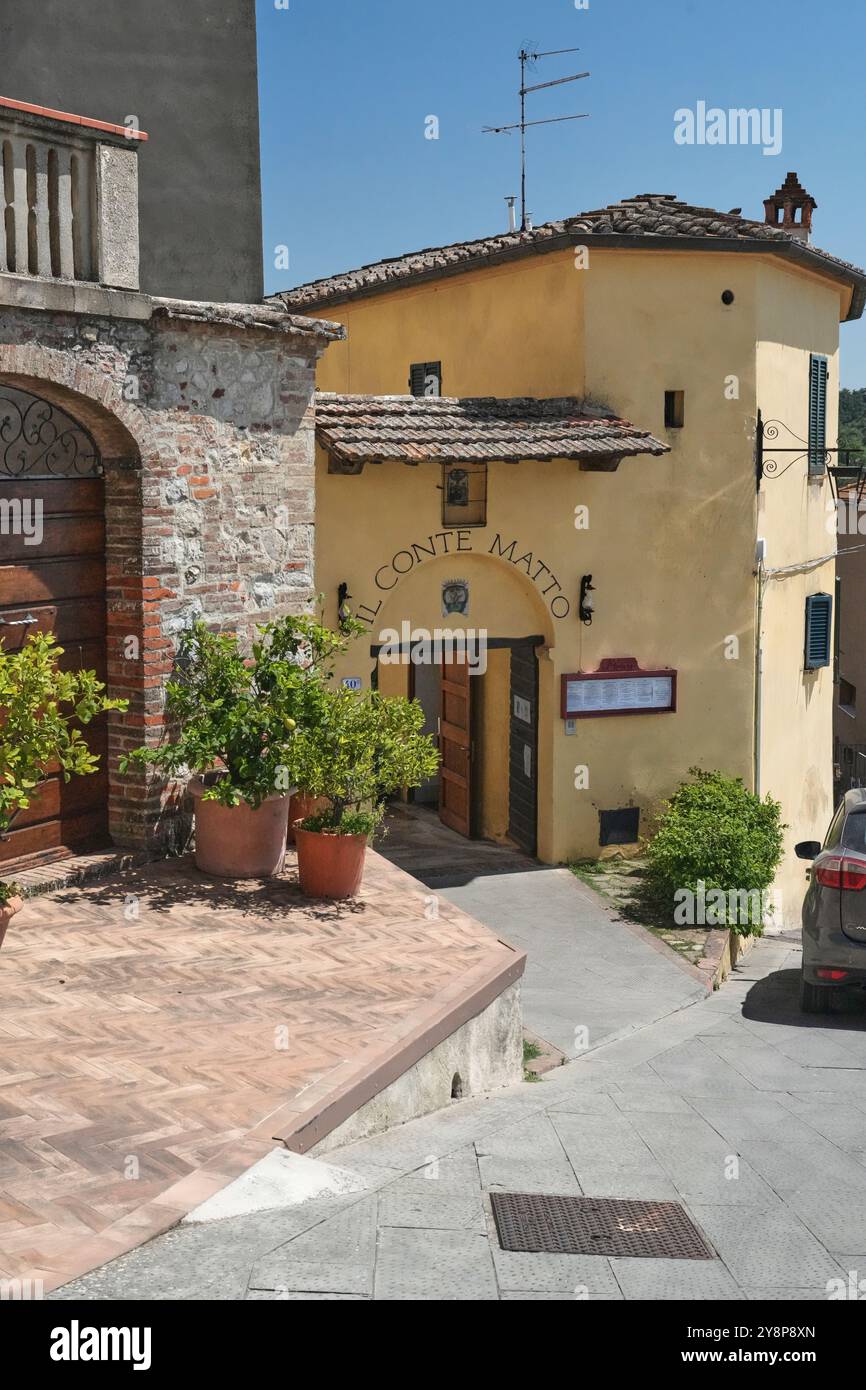 Restaurant Conte Matto in Trequanda, Italy Stock Photo - Alamy