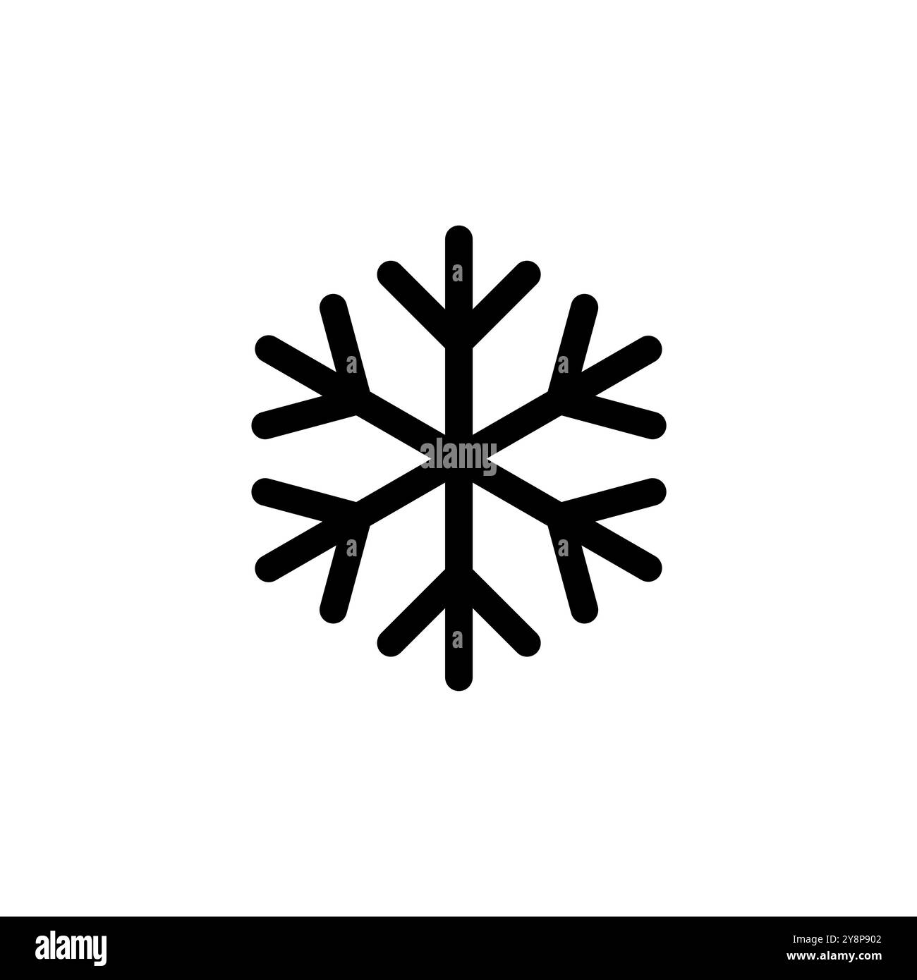 Snowflake simple outline icon. Symbol of cold, frost, winter weather ...