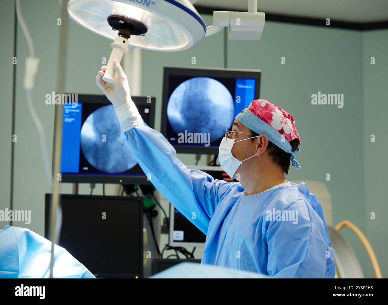 Operating room for placement of defibrillator. Intensive Care Unit ICU ...