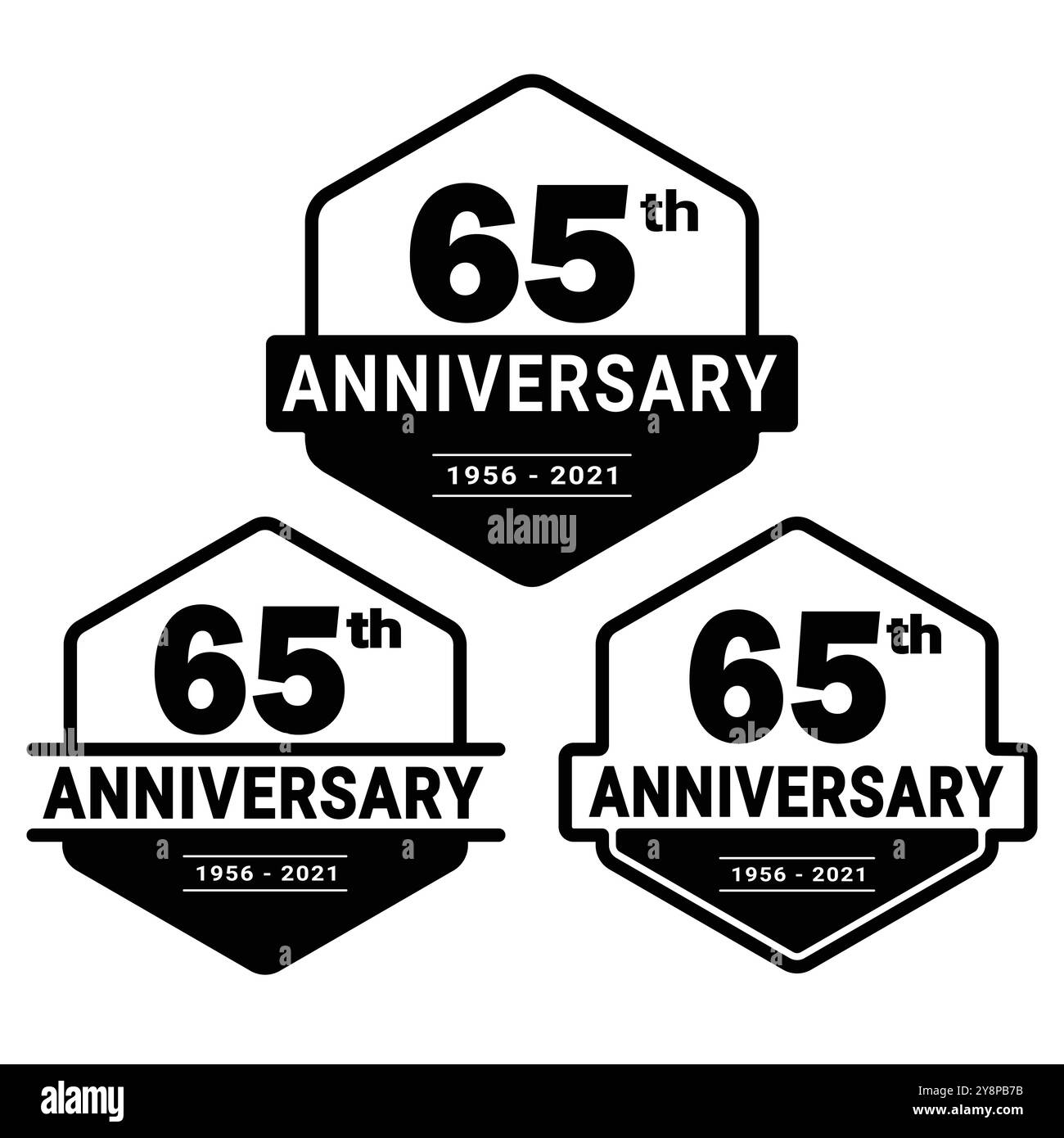 65 years anniversary celebration logotype. 65th anniversary logo ...