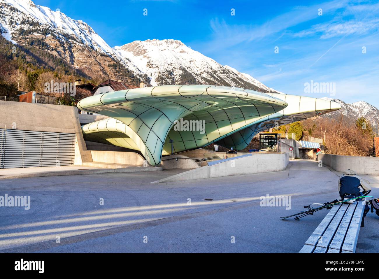 INNSBRUCK, AUSTRIA, 30.01.2024: Funicular railway station, designed by ...