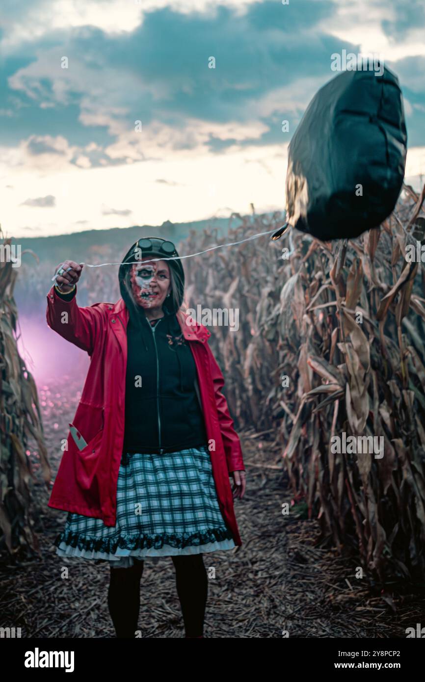 Frankfurth, October 2022/23 Horror Maze labyrinth Stock Photo - Alamy