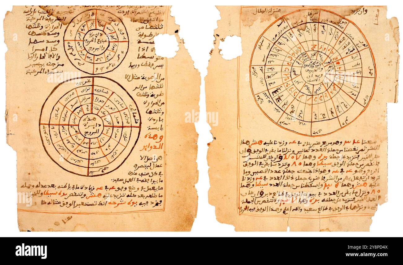 Timbuktuk Manuscript. Sample pages from a book on astronomy in the ...