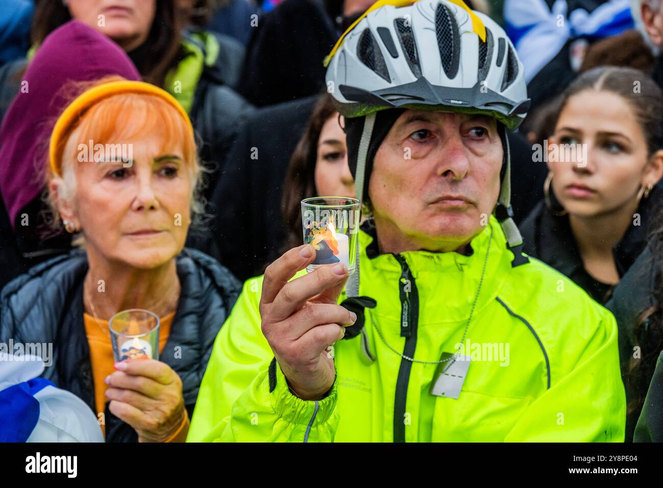 London, UK. 6th Oct, 2024. Candles are lit symbolically prior to a ...