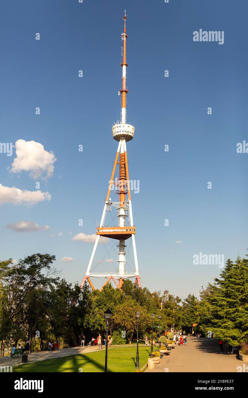 Tbilisi, Georgia - 17 AUG, 2024: Georgia Tbilisi TV Broadcasting Tower is a free standing tower ...