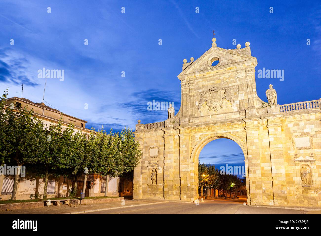 San Benito Arch in Sahagun, Way of St. James, Leon, Spain Stock Photo ...